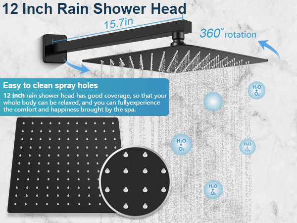 Mua Baetuy Black Shower System, Shower Faucet Set Bathroom Square Rain Shower Head and Handle ...