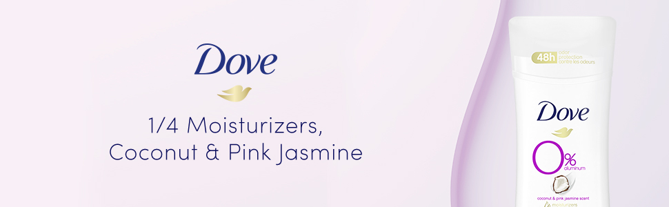 Dove 0% Aluminum Déodorant for smooth underarms Coconut & Pink Jasmine cruelty-free 74 g ...
