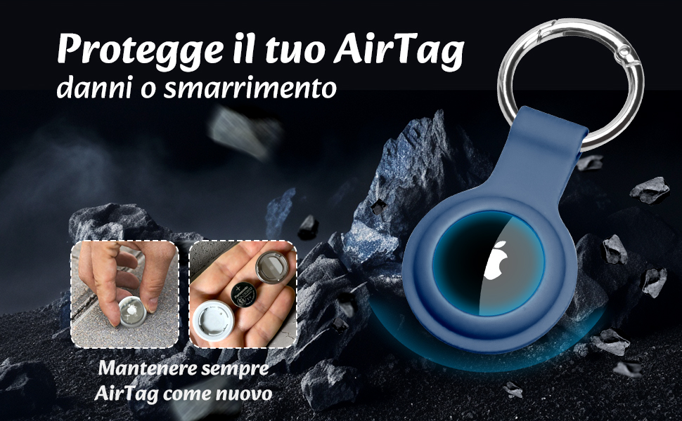Alyvisun Porta AirTag [6 pacchi], Portachiavi AirTag Custodia Colorato Silicone : Amazon.it ...
