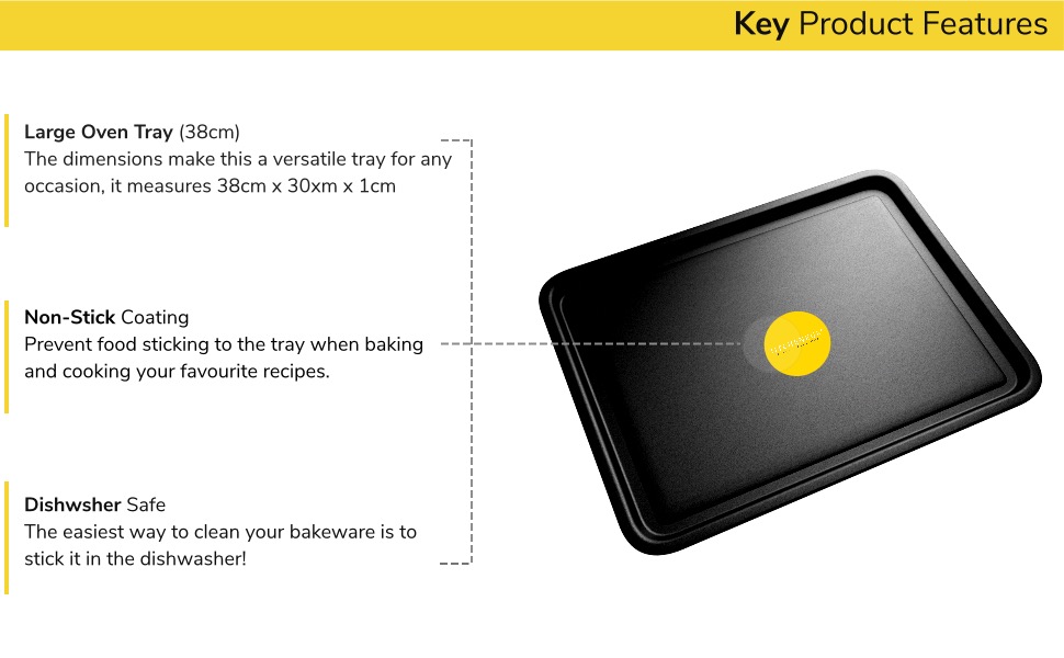 2-Pack Essential 38cm Baking Tray Set - Non-Stick Oven Trays Teflon ...