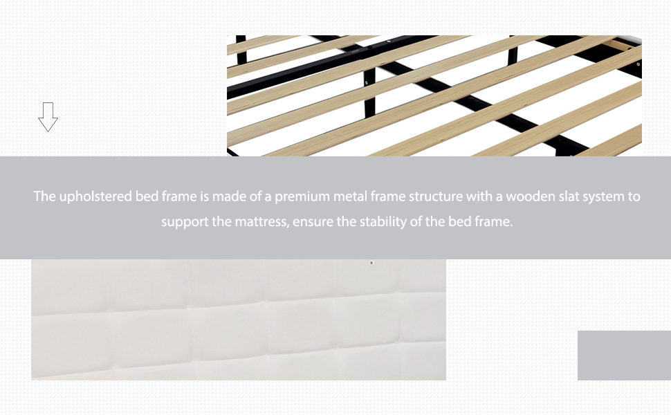 Amazon.com: Tuconia Queen Size Bed Frame Linen Upholstered Platform with Adjustable Headboard ...