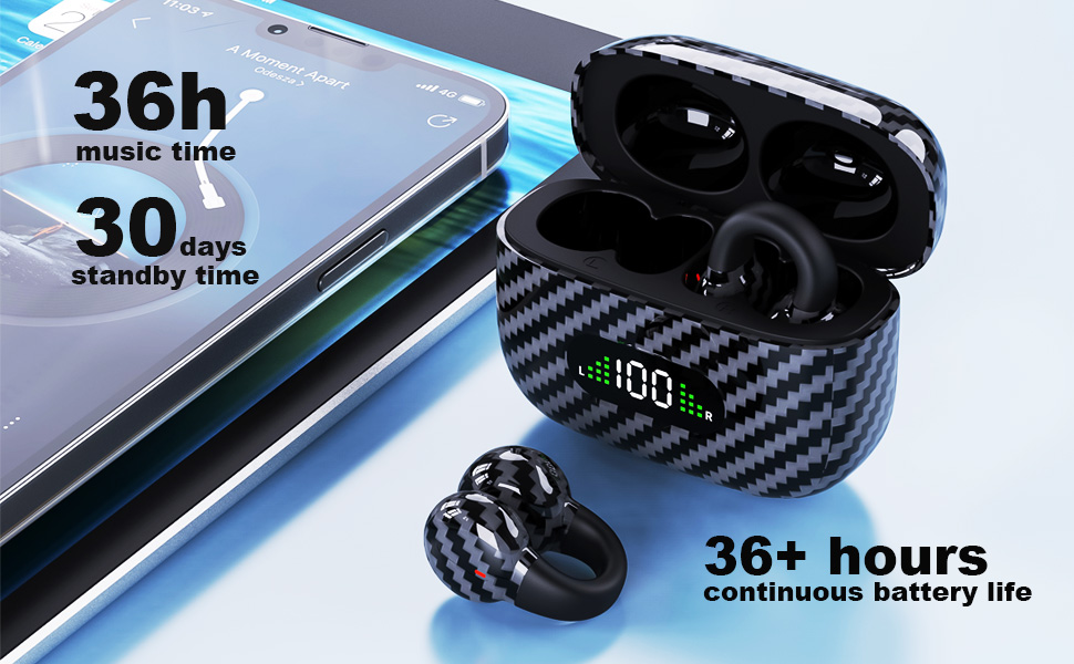 Open Ear Earbuds Wireless, Ear Clips Bone Conduction Headphones ...