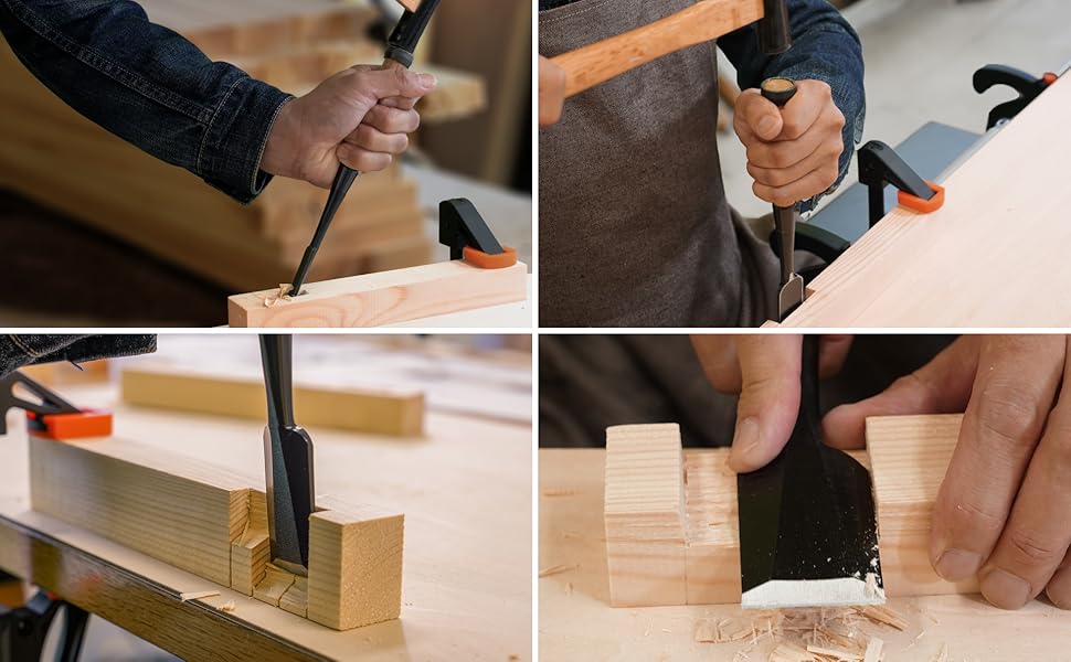 SUIZAN Japanese Wood Chisel 1/2" (12mm) - Professional Oire Nomi ...