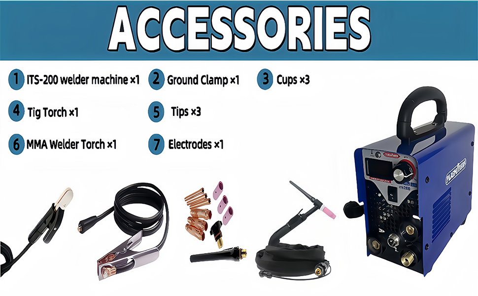 PLASMARGON ITS-200 TIG Saldatrice con 200 Amp e MMA, 2 in 1 Combi TIG saldatrice DC TIG per ...