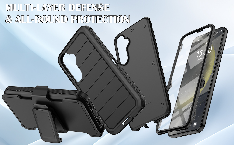 Amazon.com: KECAI for Samsung Galaxy S24 Case with Belt Clip Holster & Kickstand,Built-in Screen ...