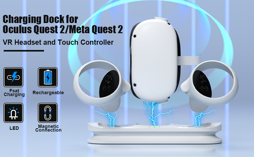 BDFFLY VR Charging Dock for Oculus Quest 2,Charging Station for Meta ...