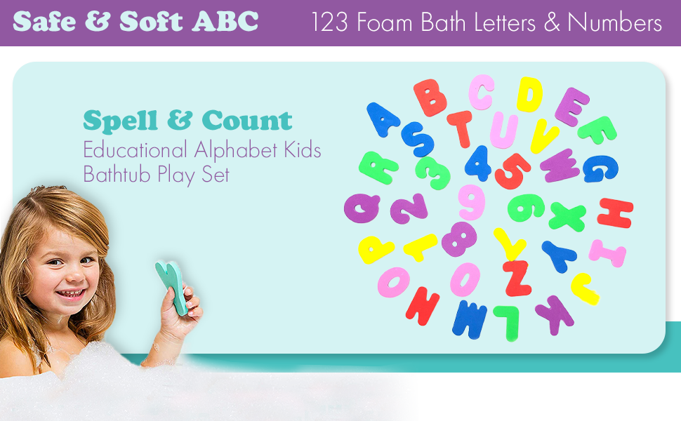Amazon.com: Tub Cubby Safe & Soft ABC 123 Foam Bath Letters & Numbers ...