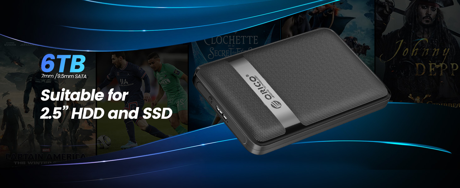ORICO 2.5'' Hard Drive Enclosure, Upgraded Tool-free 5Gbps USB 3.0 to SATA External Hard Drive ...