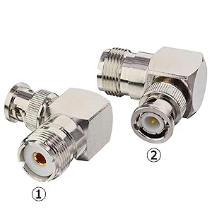 Amazon.co.jp: BOOBRIE M型 UHFメス⇔BNCオス BNCコネクタUHFコネクタ L字型 直角 90 度変換プラグ pl259 RF同軸 アダプター SDR アマチュア ...