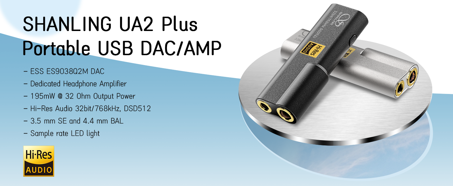 Amazon.com: SHANLING UA2 Plus Portable Headphone Amplifier,Tiny USB Amp/DAC with 3.5mm/4.4mm ...