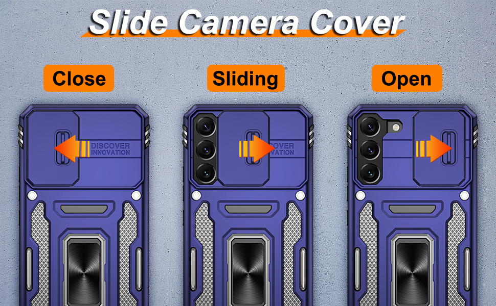 Amazon.com: Gritup for Samsung Galaxy S22 Case with 2-Pack HD Screen Protectors and Slide Camera ...