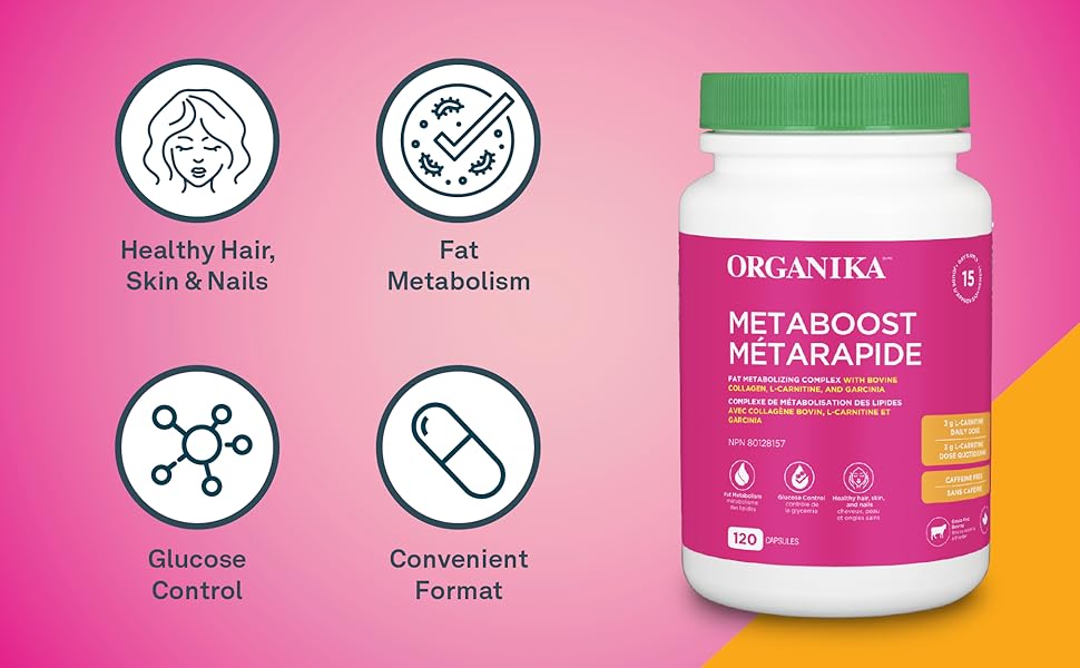 Organika Metaboost Metabolism Support with Collagen & L-Carnitine