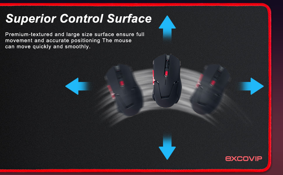 EXCOVIP Gaming Mouse Pad XL, Extended Mat Non-Slip Desk Pad Rubber Mice ...