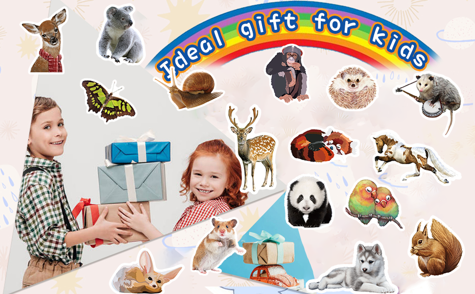 200pcs Realistic Animals Stickers, Cute Wildlife Jungle Animal Stickers ...