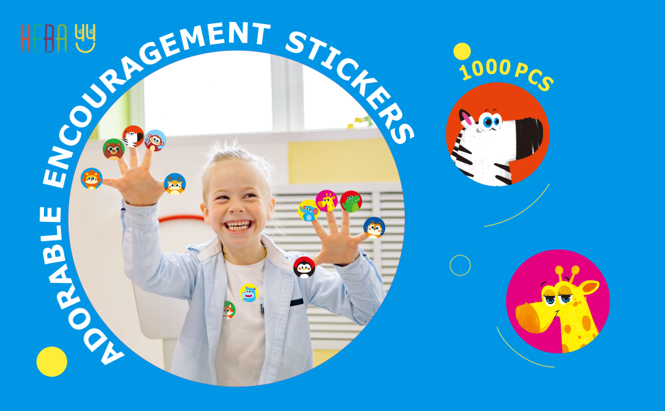 Amazon.com : 1000 PCS Round Animal Stickers, 12 Designs Cute Land ...