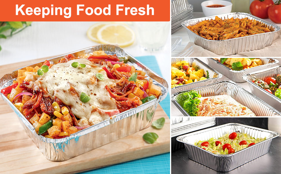 Priksia 30 Pcs 8 Inch Square Aluminum Foil Tray | Disposable Tin Foil ...