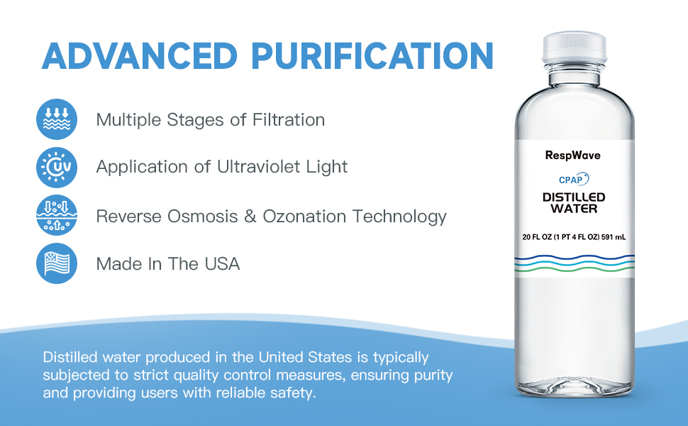 Amazon.com: 20 oz 12-Pack Distilled Water for CPAP Machines | Made in USA | Use with ResMed and ...
