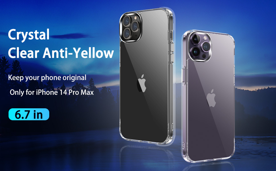 Amazon.com: JJGoo Compatible with iPhone 14 Pro Max Case Clear, Non-Yellowing Shockproof Phone ...