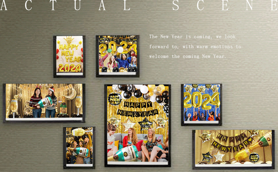 Amazon.com: BIZUTERIA New Years Eve Party Supplies 2024,11 PCS Giant ...