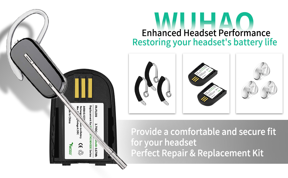 Amazon.com: 2-Pack 84598-01 82742-01 Battery Upgraded 180mAh for Plantronics Savi WH500 W745 ...