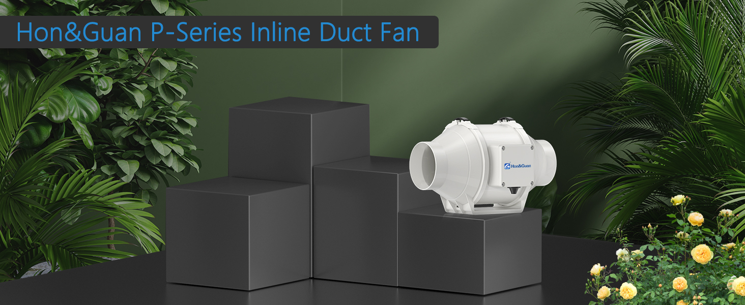 Hon&Guan Rohrventilator 125mm Leise Inline-Kanalventilator Rohrlüfter Abluftventilator mit 1m EU ...