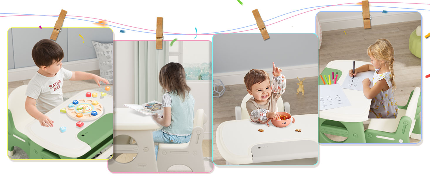 BanaSuper Kinder Zeichentisch und Stuhl Set mit löschbarer Tafel Aquarellstifte Kinder ...