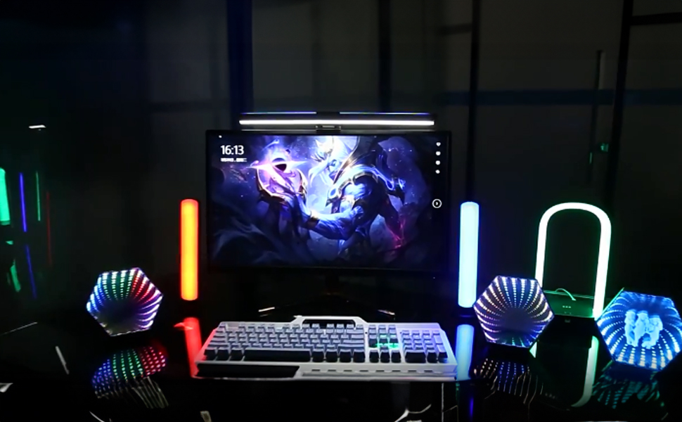 SIGNCLUBS Computer Monitor Light,اضاءة قيمنق,Monitor Light Bar with RGB Backlight,Eye Caring LED ...