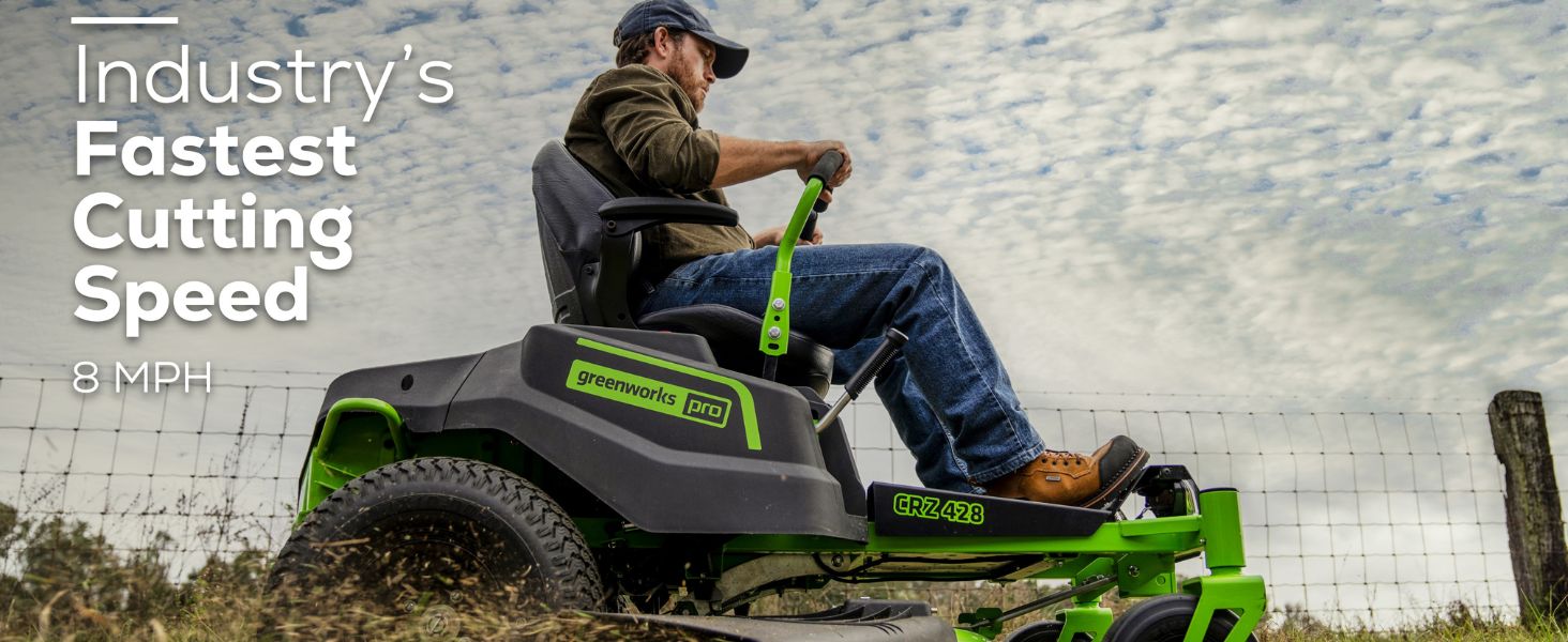 Amazon.com : Greenworks PRO 80V 42” Electric Zero Turn Lawn Mower, Includes (6) 4.0Ah Batteries ...