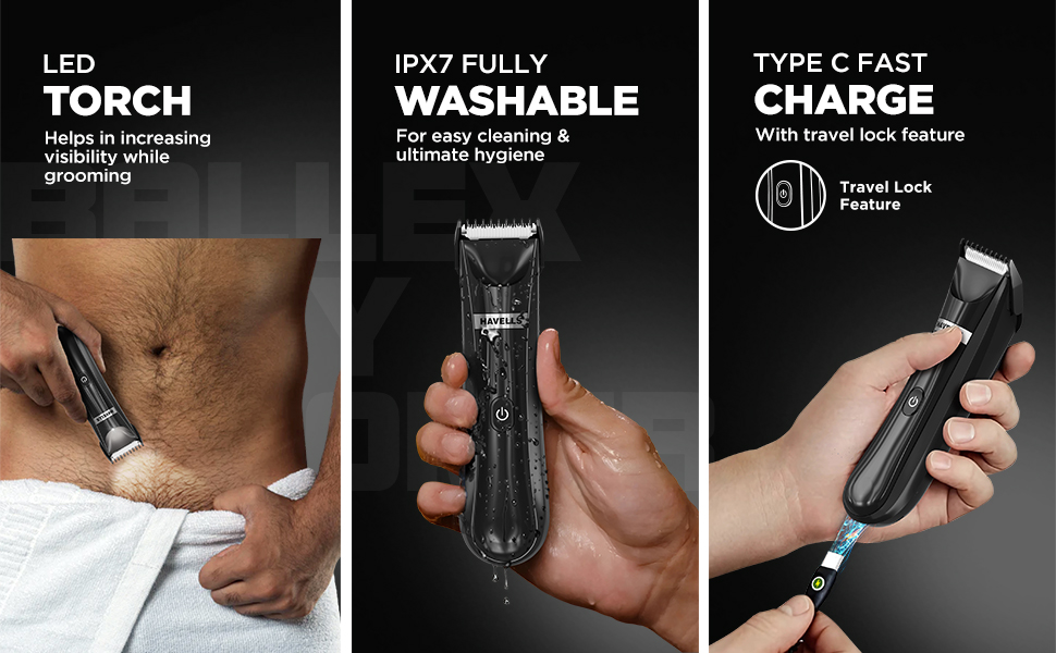 Havells Ballex Body Groomer| Full Body Trimmer For Men|Beard, Body, Balls, Pubic Hair, Private ...