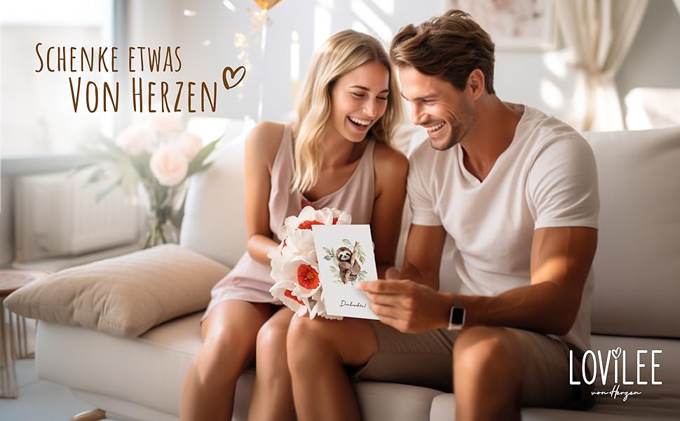 LOViLEE® Dankeskarten inkl. extra Umschläge & Sticker zu jedem Anlass im 10er Geschenkset ...