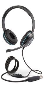 Amazon.com: Cyber Acoustics Stereo USB Headset (AC-5008A), in-line Controls for Volume & Mic ...