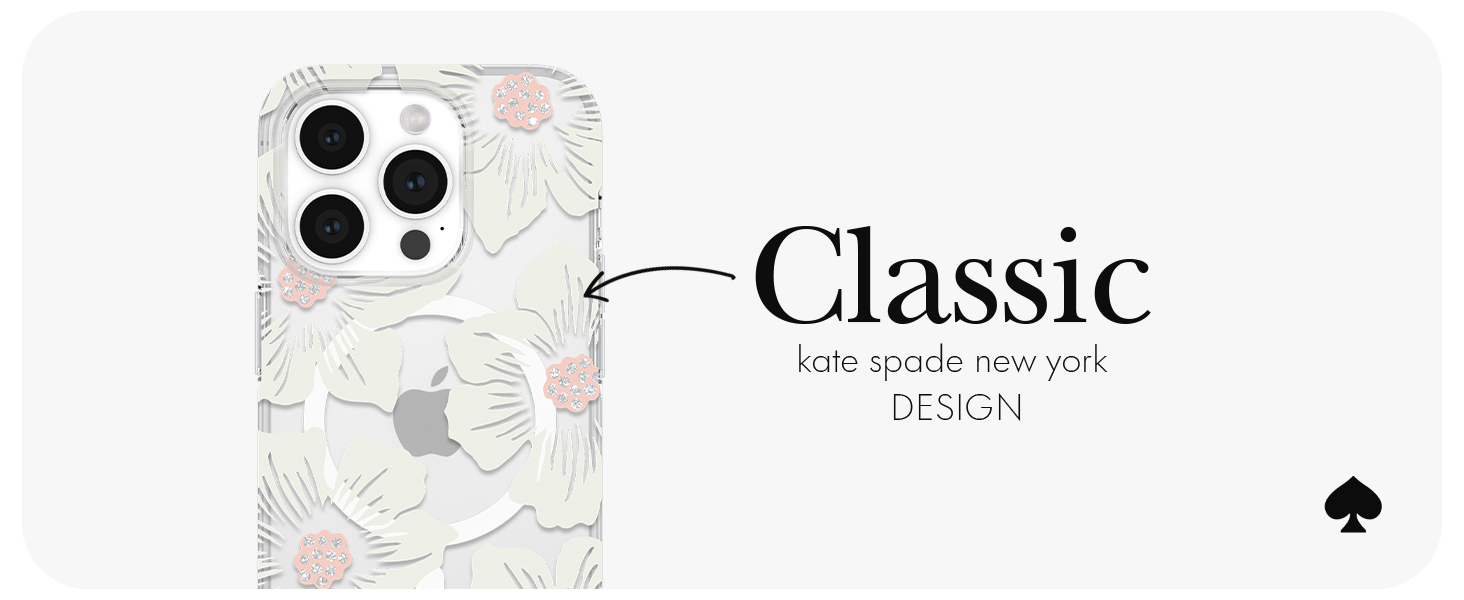 Amazon.com: Kate Spade New York iPhone 15 Pro Case, Compatible with MagSafe - Hollyhock Cream ...