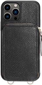 Amazon.com: ZVE iPhone 13 Pro Max Wallet Case Crossbody, Zipper Phone Case with RFID Blocking ...