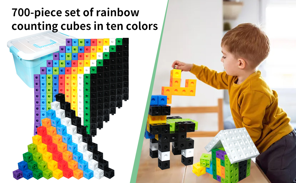 Amazon.com: SENONAPO 701 Pcs Math Learning Linking Cube with Storage Container Counting Cubes ...