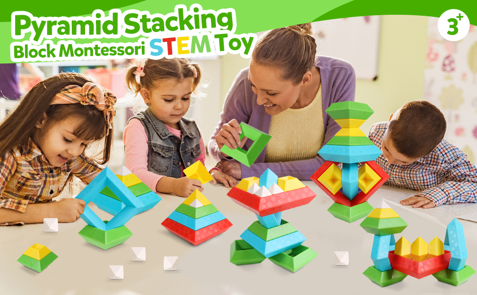 Amazon.com: ROOCHKD Montessori Stacking Toys 30Pcs Pyramids Stacking ...