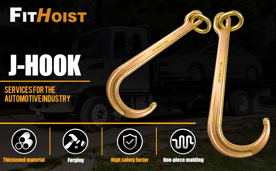 Amazon.com: FITHOIST 2 Pack 15 Inch J Hook | Tow Hook on Coupling Link | Yellow Zinc Plated J ...