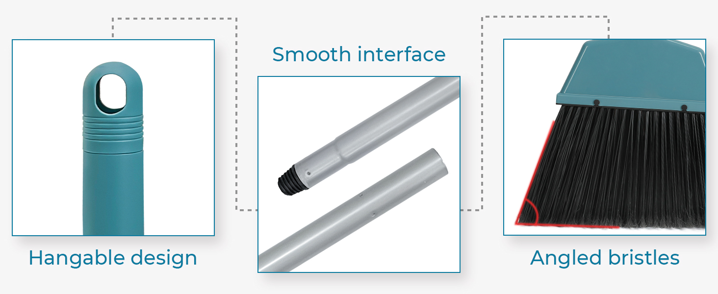 Amazon.com: SONCAL 58 Inch Heavy Duty Commercial Soft Bristle Broom ...