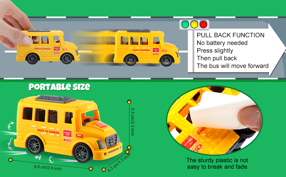 Amazon.com: Blueweenly 24 Pcs 3.9 Inch Mini School Bus Toy Bulk Plastic Yellow Small Bus Playset ...