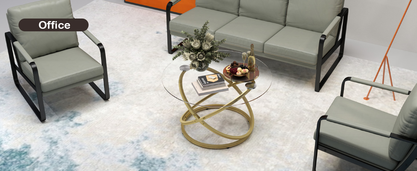 Amazon.com: Otterease 31" Glass Coffee Table, Modern End Table with ...