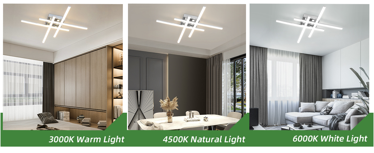 CANEOE Modern LED Ceiling Light Fixture 38W Dimmable Flush Mount ...