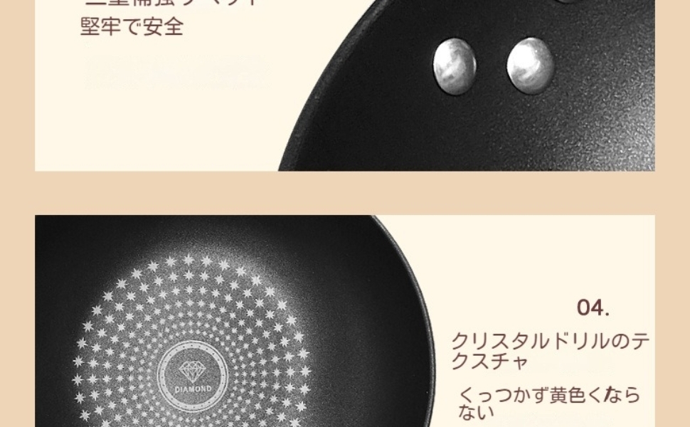 Amazon | 深型フライパン 蓋付き 30cm 32cm ノンスティックパン 中華鍋 鍋深さ9.5cm IH対応 ガス火対応 オール熱源対応 高い熱効率 焦げにくい、お手入れ簡単 ...