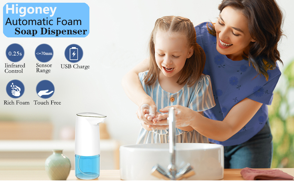 Amazon.com: Higoney Automatic Foaming Soap Dispenser, 16.9oz/500ML Touchless Hand Soap Dispenser ...