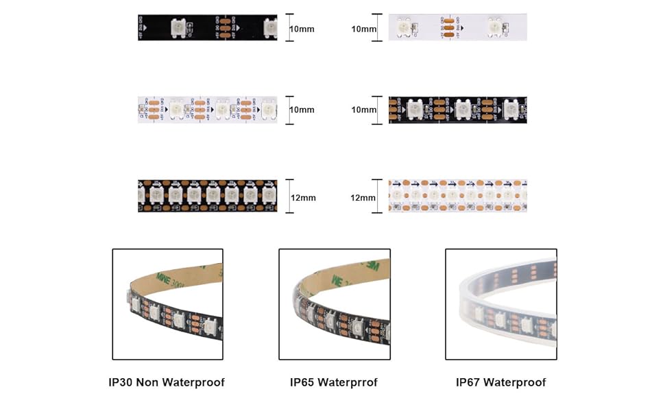 Amazon.com: LOAMLIN WS2812B Individually Addressable RGB LED Strip 16 ...