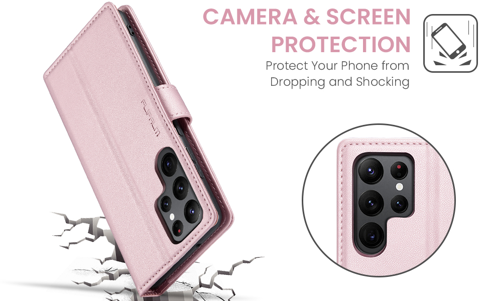 Amazon.com: FLIPALM Wallet Case for Samsung Galaxy S22 Ultra, RFID Blocking Credit Card Holder ...