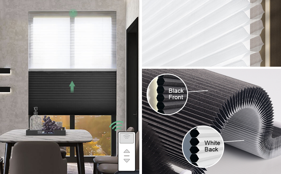 Amazon.com: Yoolax Motorized Top Down Bottom Up Shades with Remote Control, Day Night Cellular ...