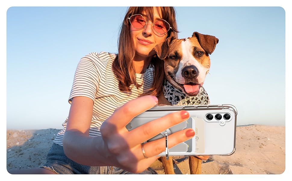 SHIELDS UP Designed for Samsung A34 5G Case, Minimalist Wallet Case with Ring Kickstand and Card ...