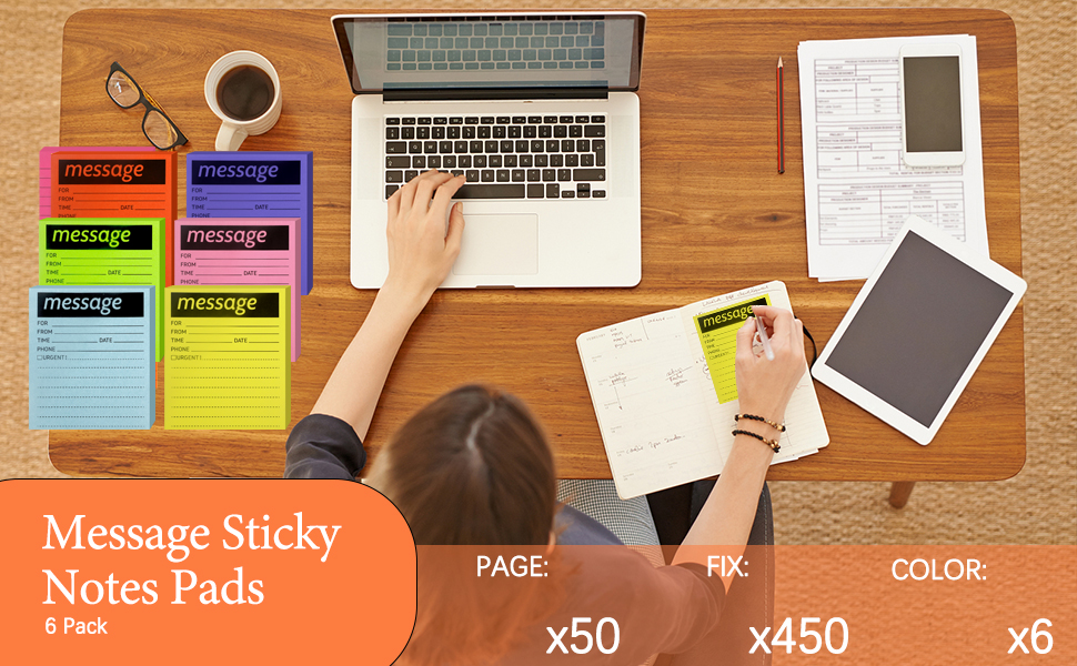 Amazon.com : Skycase Phone Message Sticky Notes, 6 Pads Colored Lined ...
