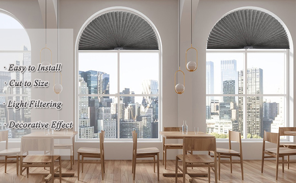 Amazon.com: MALOKI Arch Window Shades Half Circle, 2PCS Pleated Semi Circle Half Moon Arched ...