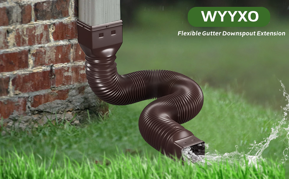 Amazon.com : WYYXO Flexible Rain Gutter Downspout Extensions, 2 Pack PP ...