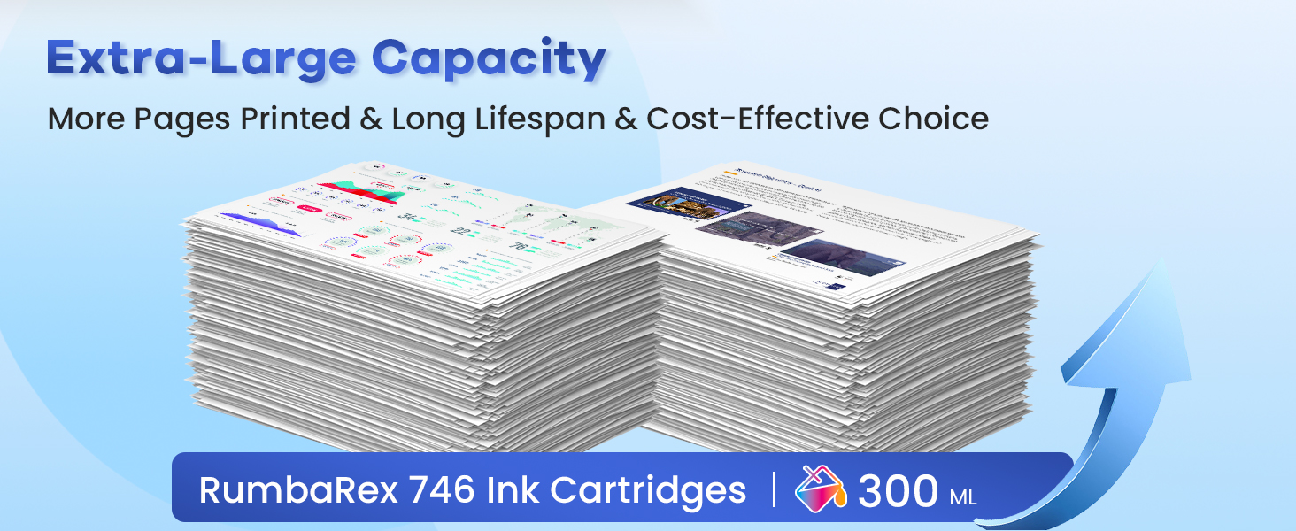 Amazon.com: 746 Ink Cartridges High-Capacity 300ml 6-Pack (PK/MK/CR/C/M/Y) Replacement for HP ...